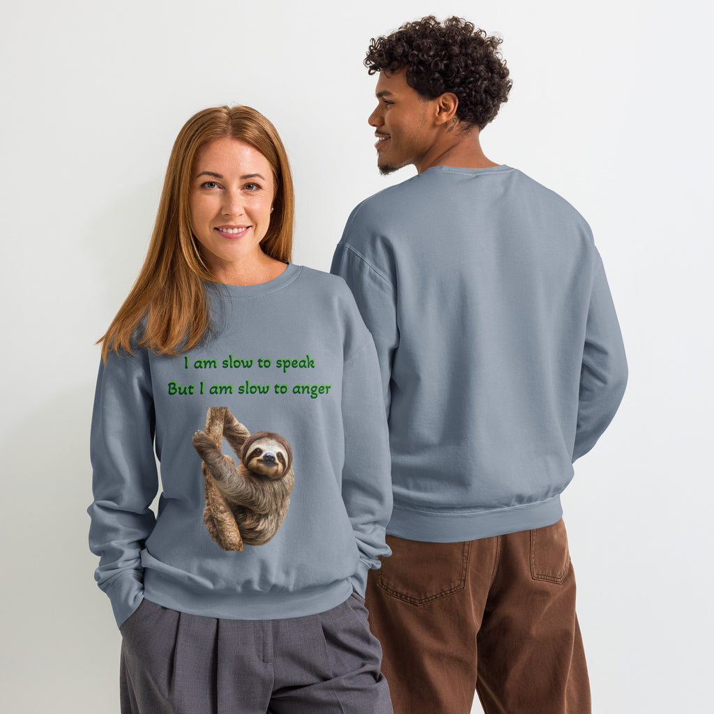 Sloth Unisex garment-dyed fleece crewneck sweatshirt – JLU Happy Jungle